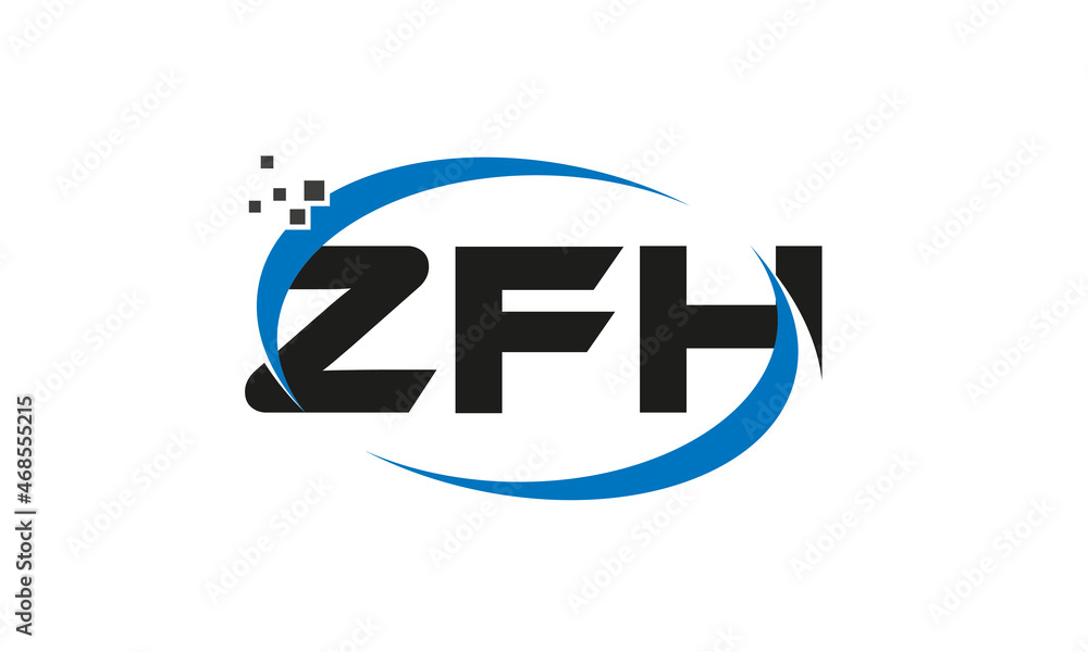 dots or points letter ZFH technology logo designs concept vector ...