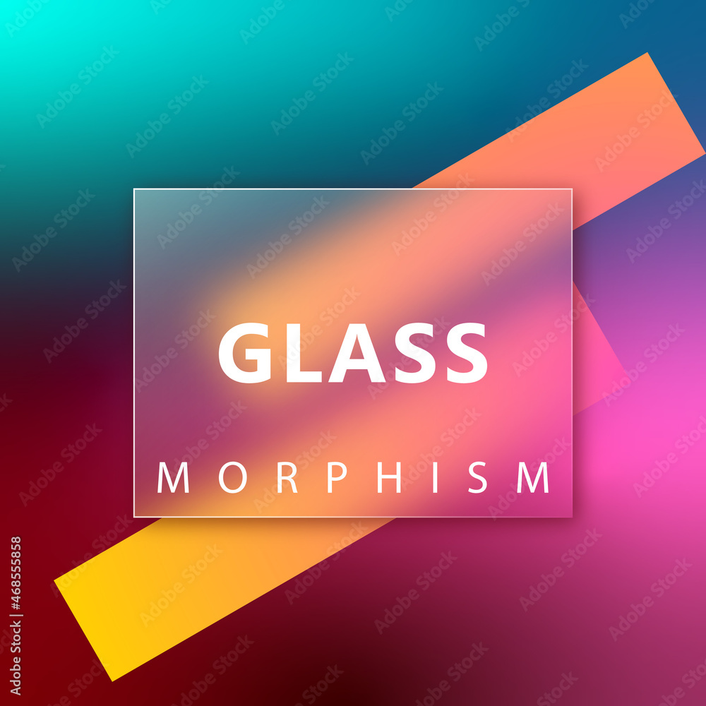Vector background in glass morphism style. Editable illustration Stock ...