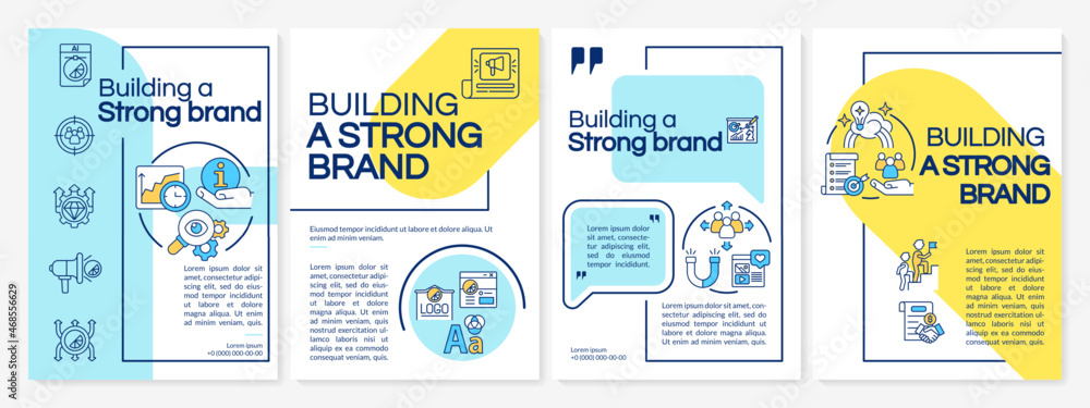 Building a strong brand color brochure template. Establish startup ...