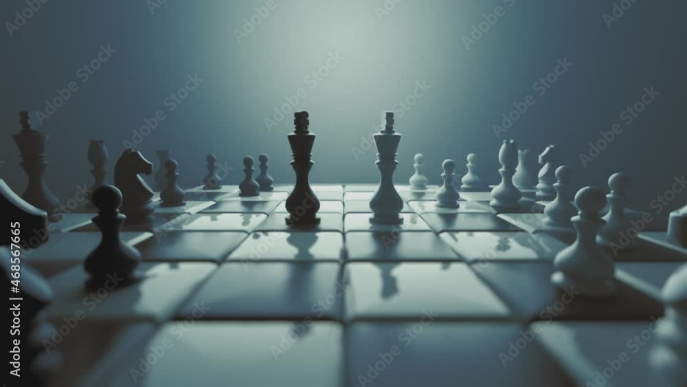 Destruction of chess figures series. Kings facing each other. Symbolic ...