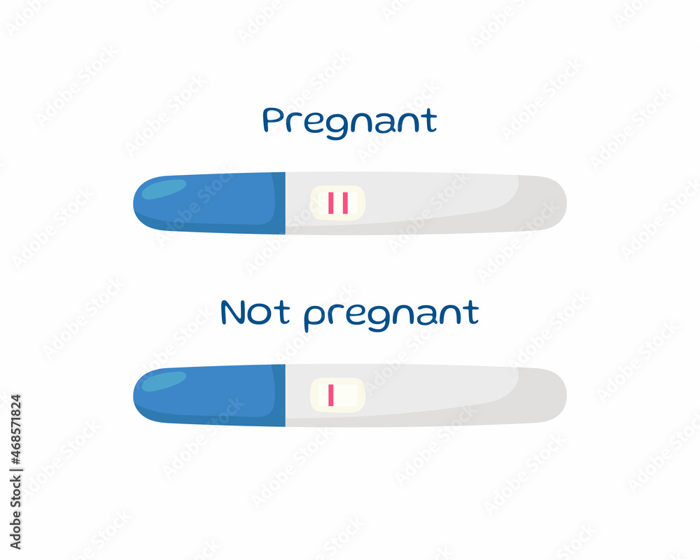 Positive and negative pregnancy tests isolated on white background ...