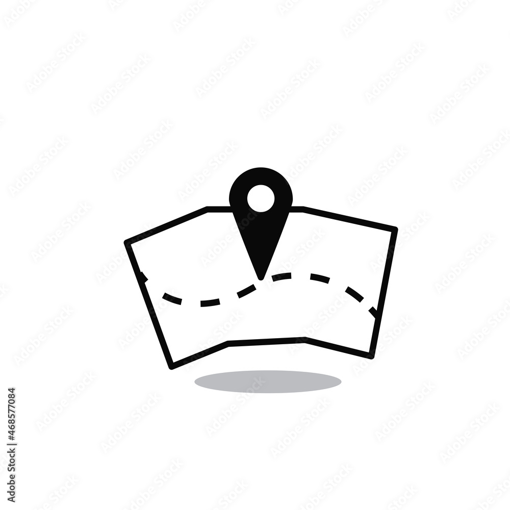 Map icon vector isolated on white background. Trendy map icon in flat ...