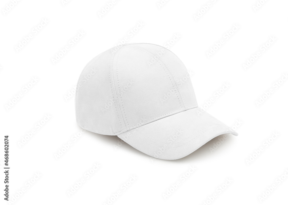White baseball cap isolated on white background. Baseball cap in angles ...