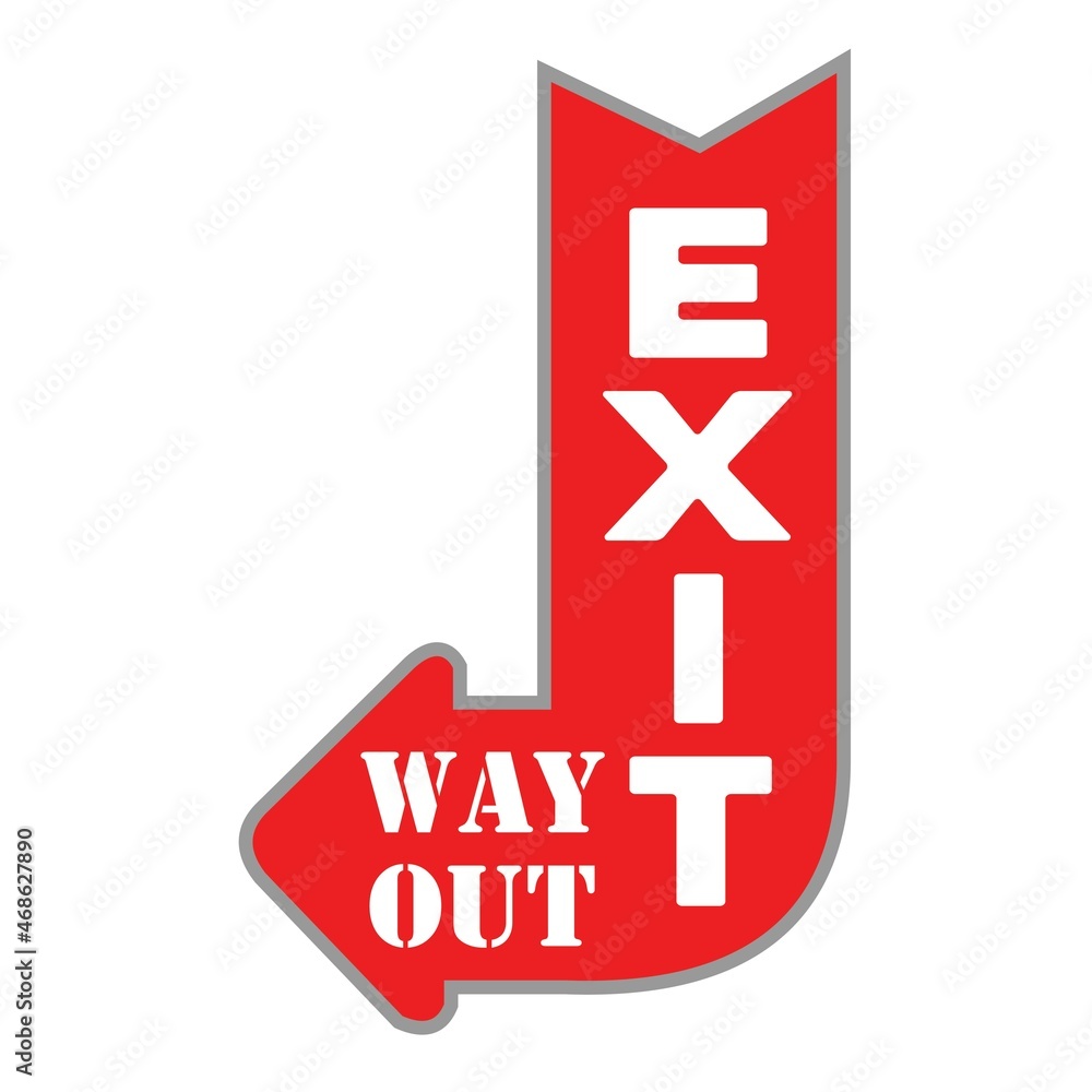 exit way out sign vector design Stock Vector | Adobe Stock