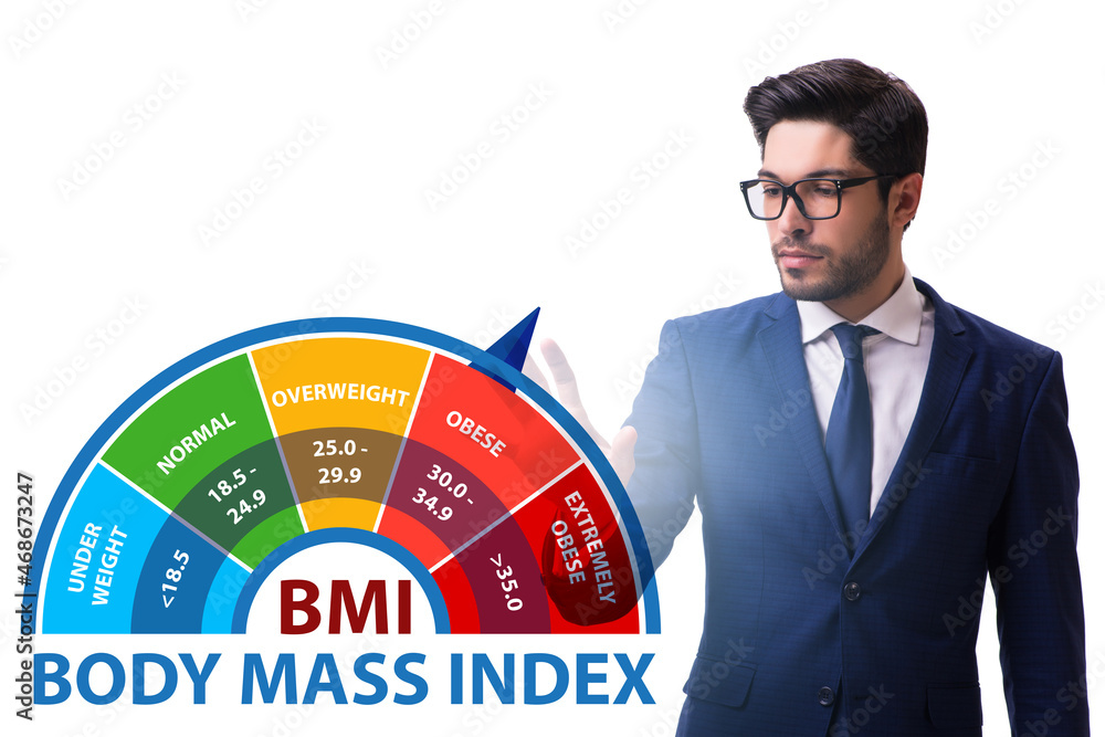 Concept of BMI - body mass index with nutritionist Stock Photo | Adobe ...