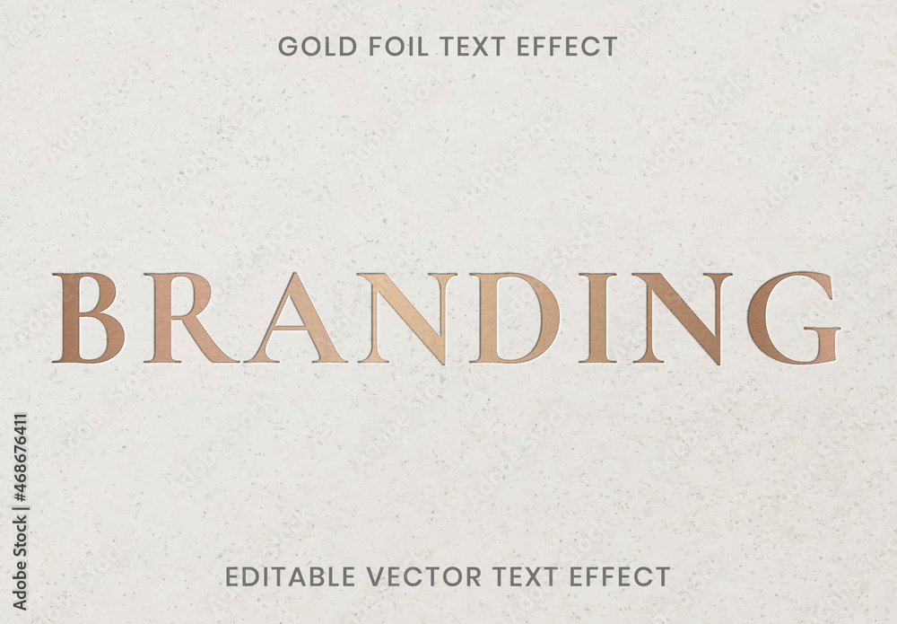 Gold Foil Texture Text Effect Editable Layout Stock Template | Adobe Stock