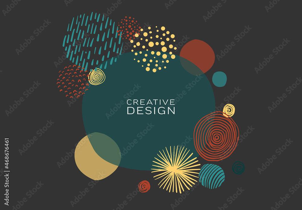 Contemporary Modern Trendy Doodle Handdrawn Background Layout with ...