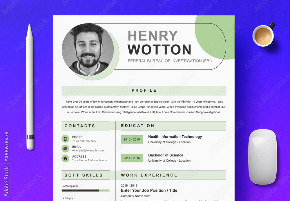 Two Column Resume Layout Kit Stock Template | Adobe Stock