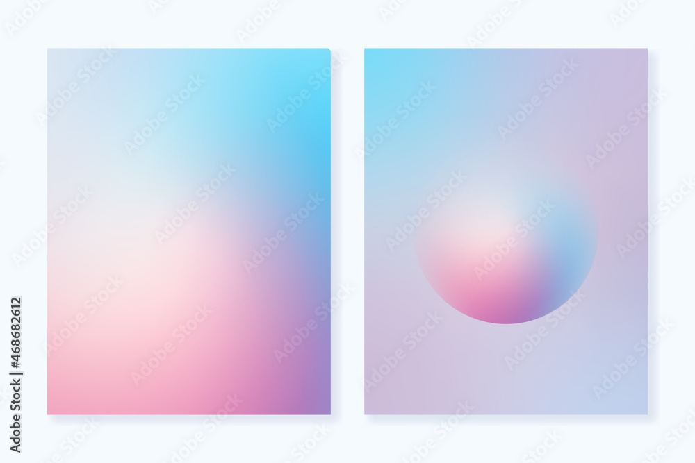 Pink fog. Set of gradient backgrounds of pink and blue colors. For ...
