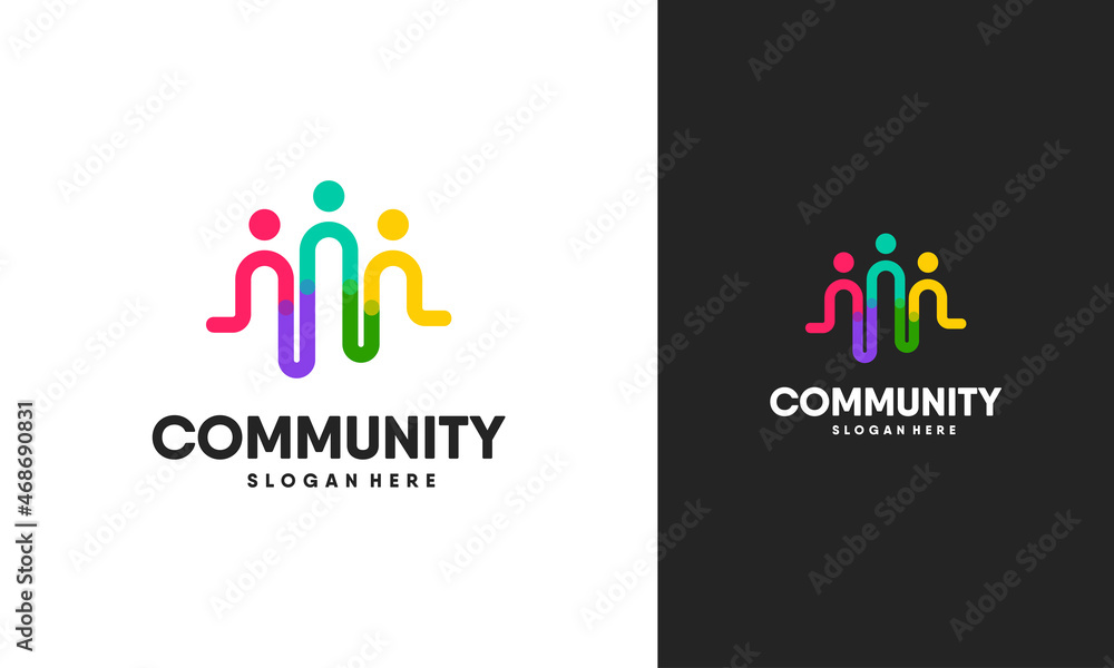 Colorful People community logo template designs vector illustration ...