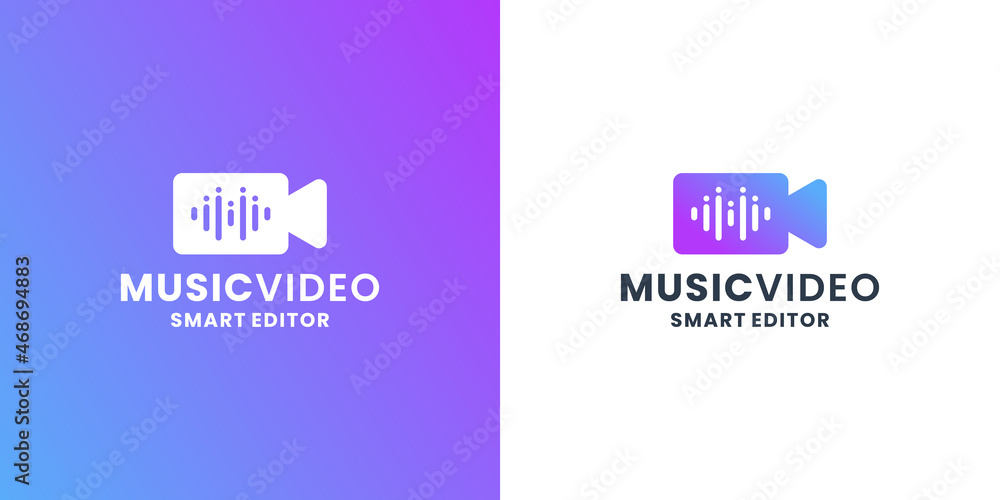 music video logo design. music wave equalizer combine with camera for ...