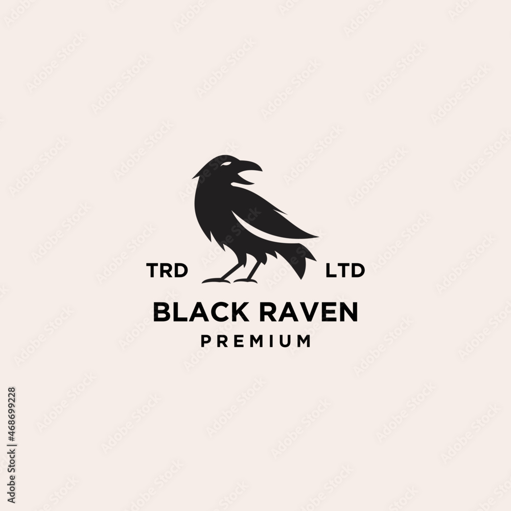 raven logo icon designs Stock Vector | Adobe Stock