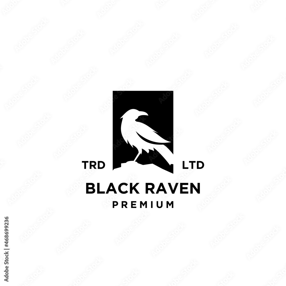 raven logo icon designs Stock Vector | Adobe Stock