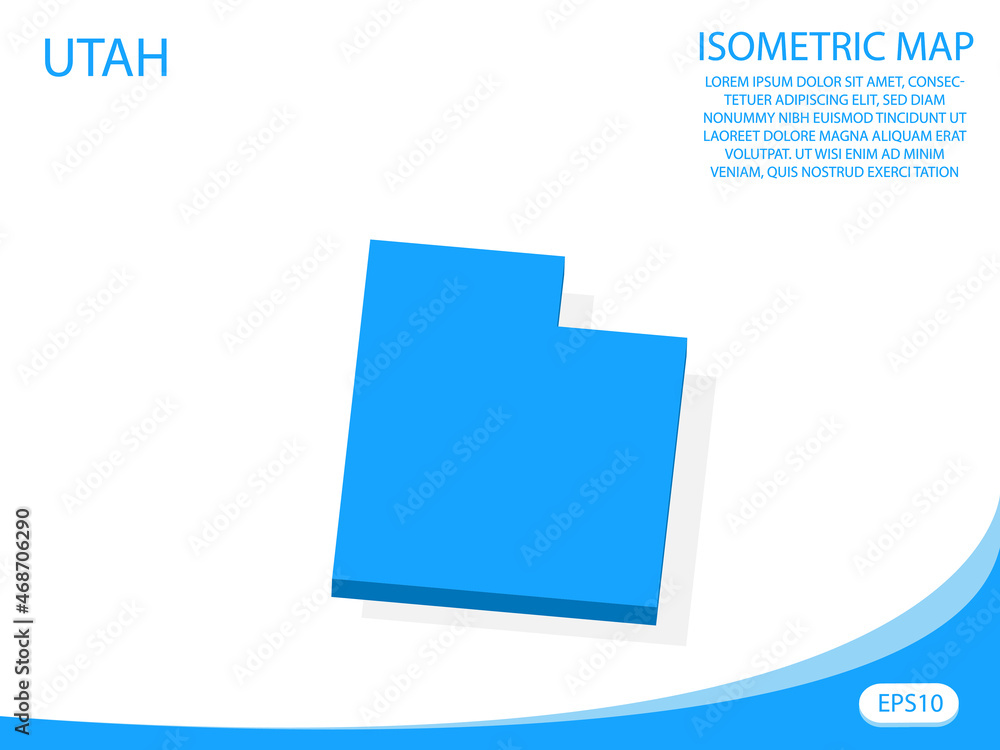 Modern vector isometric of Utah blue map. elements white background for ...