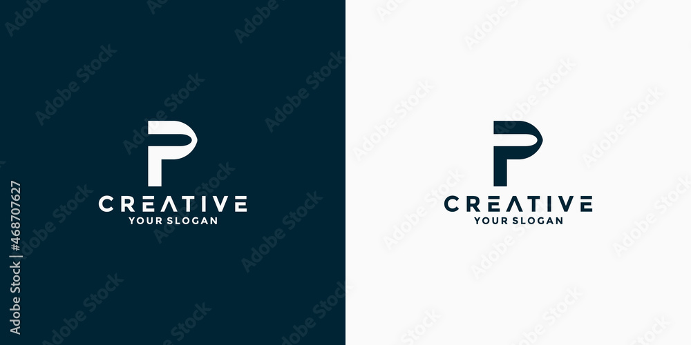 letter P for company logo design inspiration Stock Vector | Adobe Stock