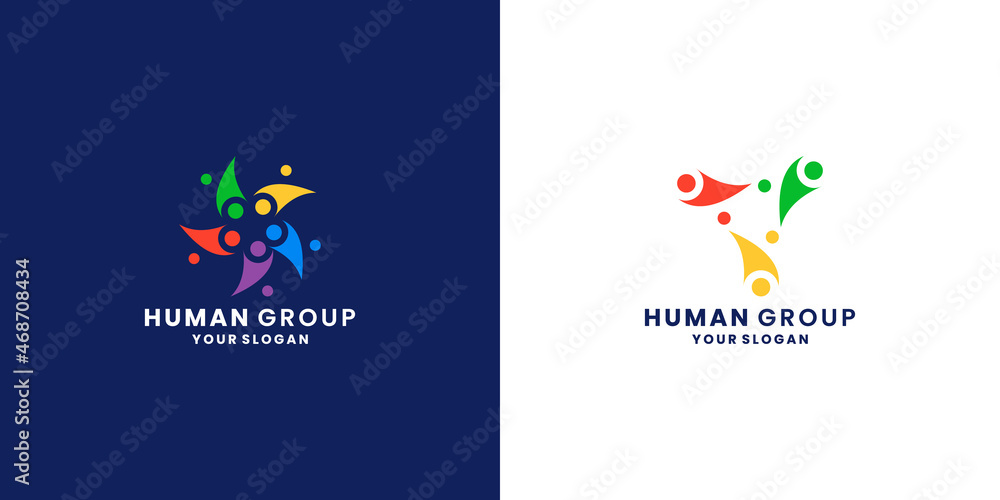 human group logo design for community Stock Vector | Adobe Stock