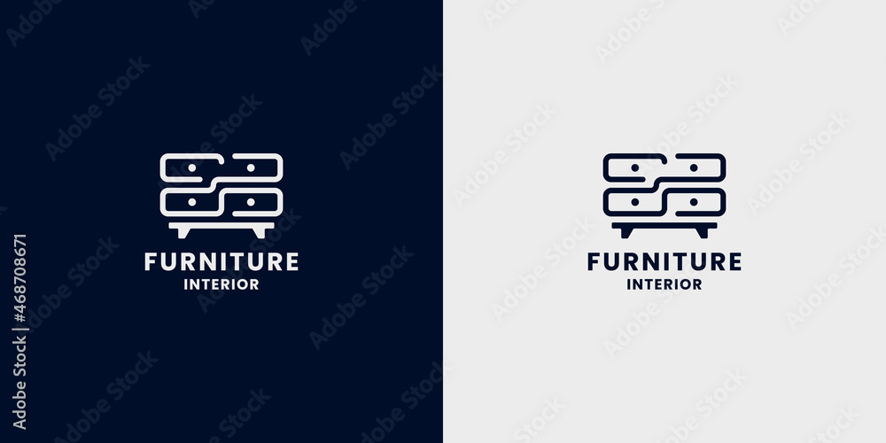 drawer logo design for home furniture and decoration Stock Vector ...
