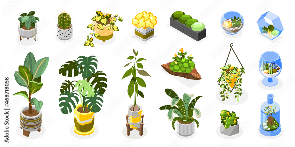 Plants Icons Set Stock Vector | Adobe Stock