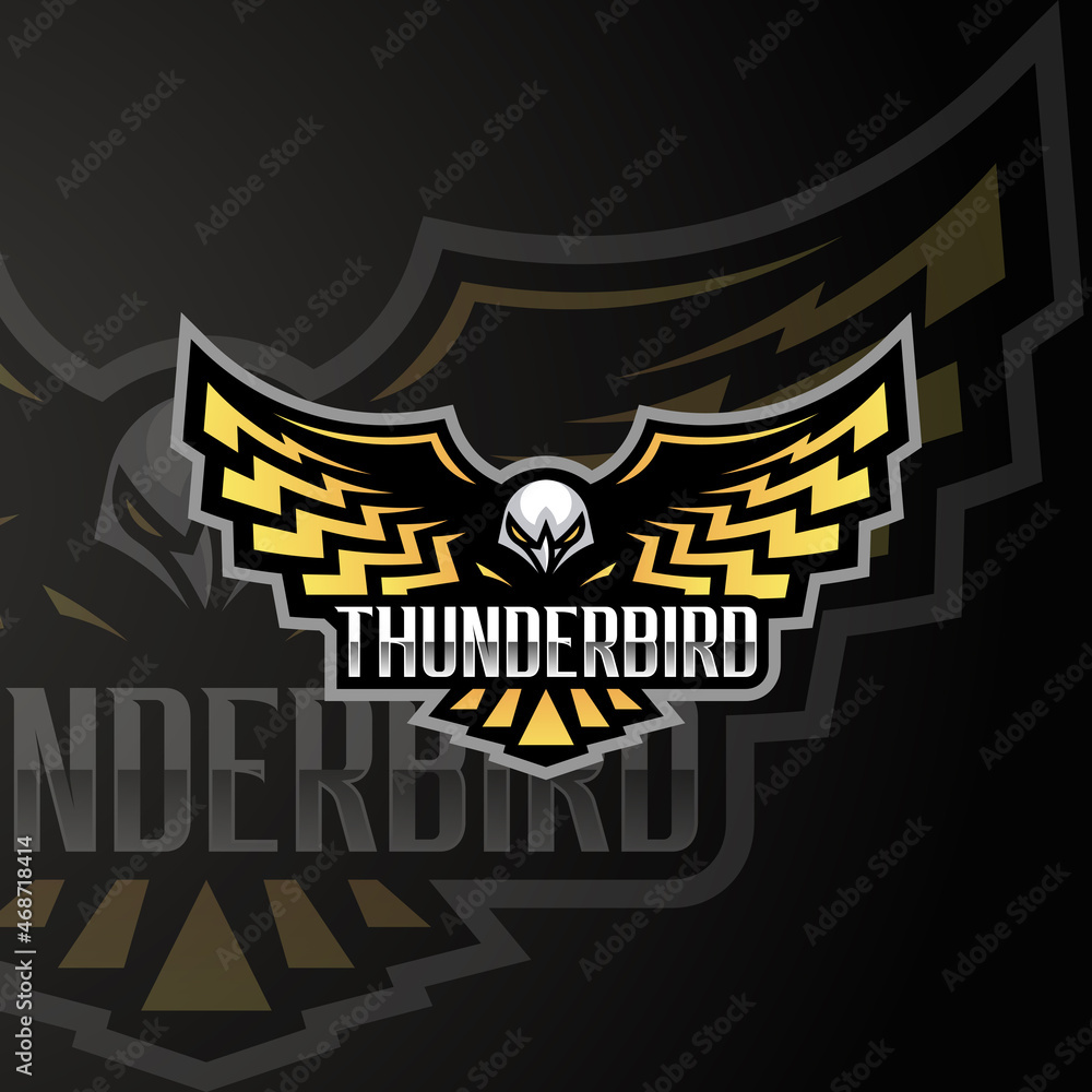 Vetor de Strong Thunderbird Logo Mascot. Combination of incorporating ...