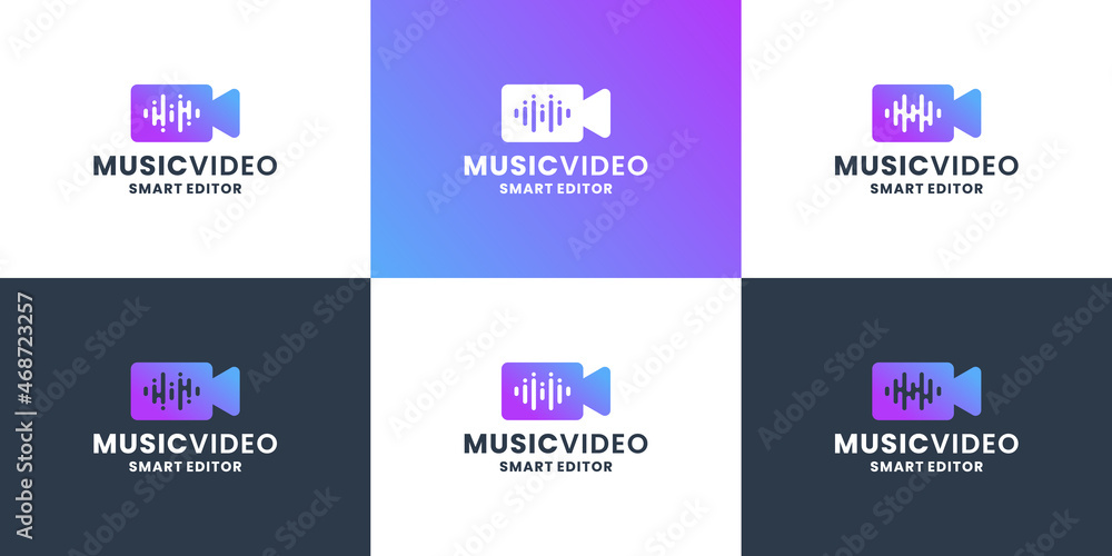 music video logo design. music wave equalizer combine with camera for ...