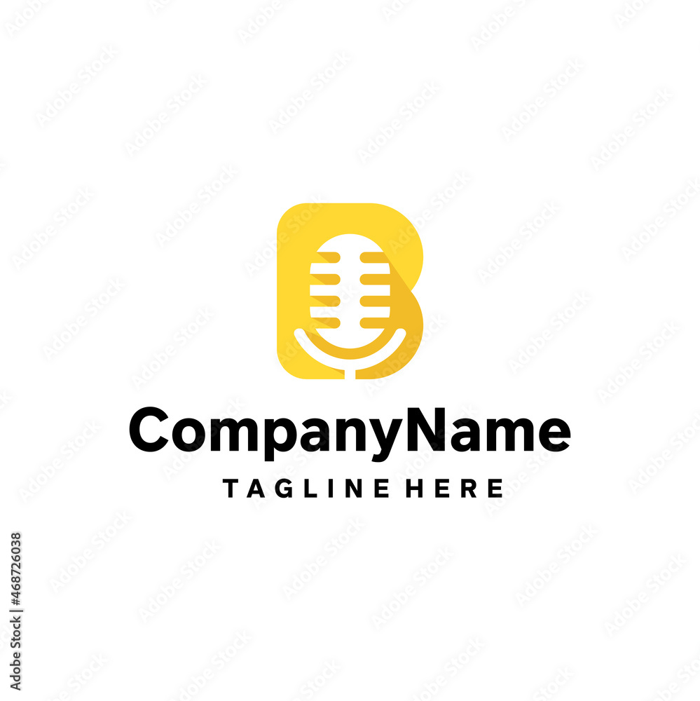 voice letter b logo in flat style Stock Vector | Adobe Stock