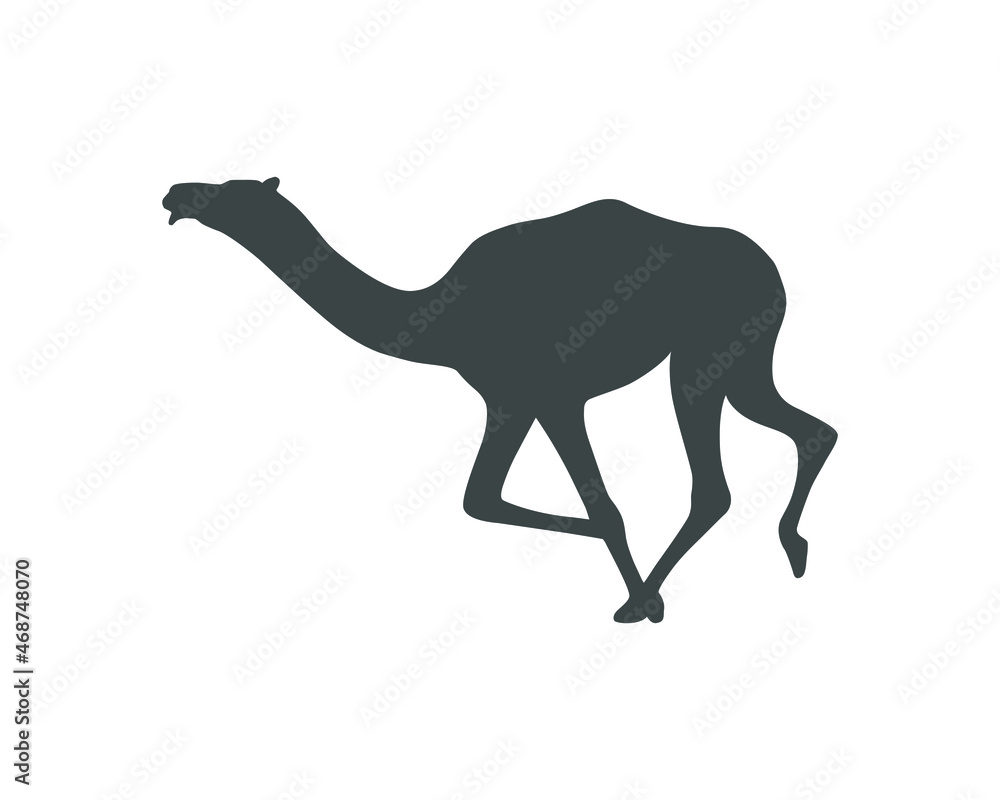 Camel graphic icon. Running camel sign isolated on white background ...