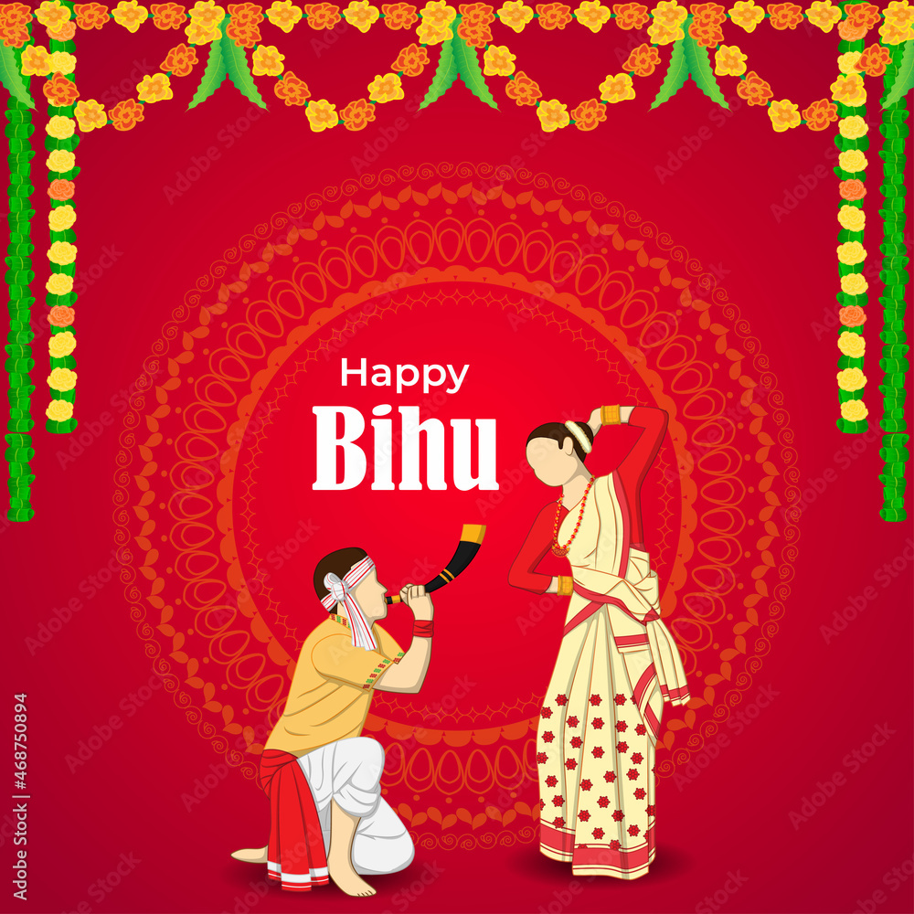 Vector illustration for Indian festival Bihu. Stock Vector | Adobe Stock