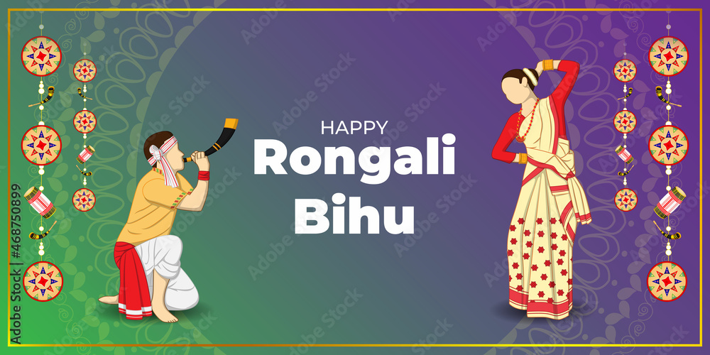 Vector illustration for Indian festival Bihu. Stock Vector | Adobe Stock