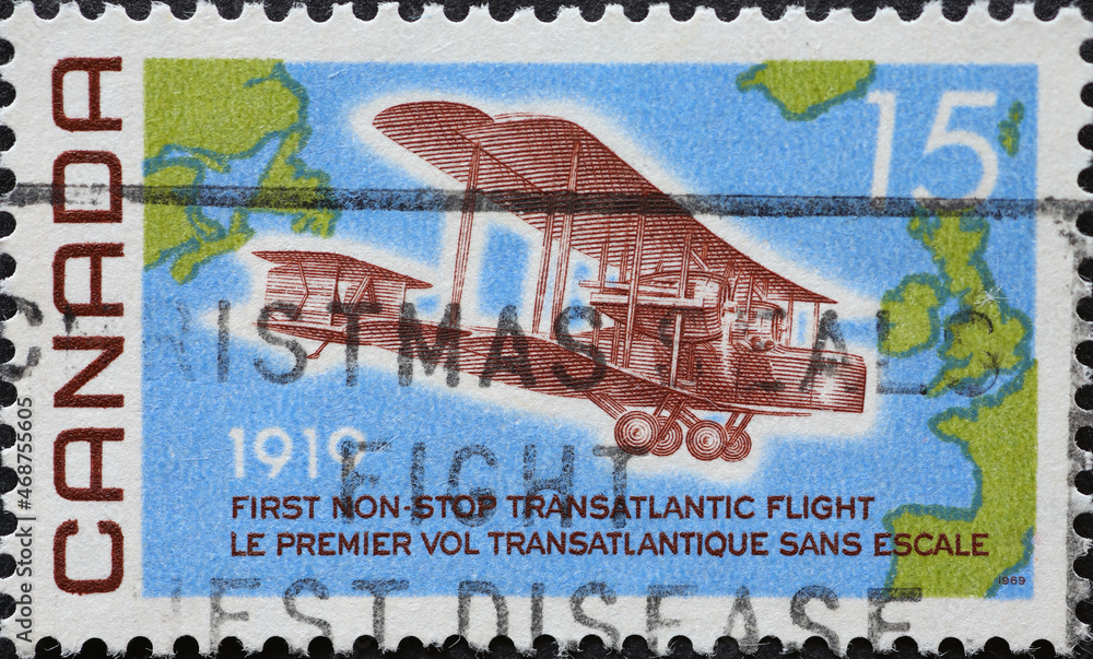 CANADA - CIRCA 1969: A postage stamp from Canada showing a double ...