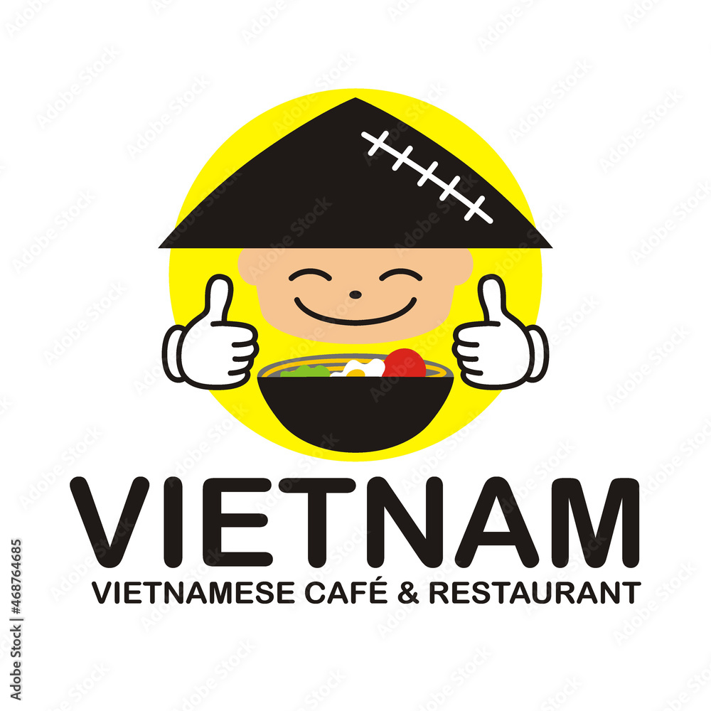 vietnam food logo vector illustration - business mascot brand for cafe ...