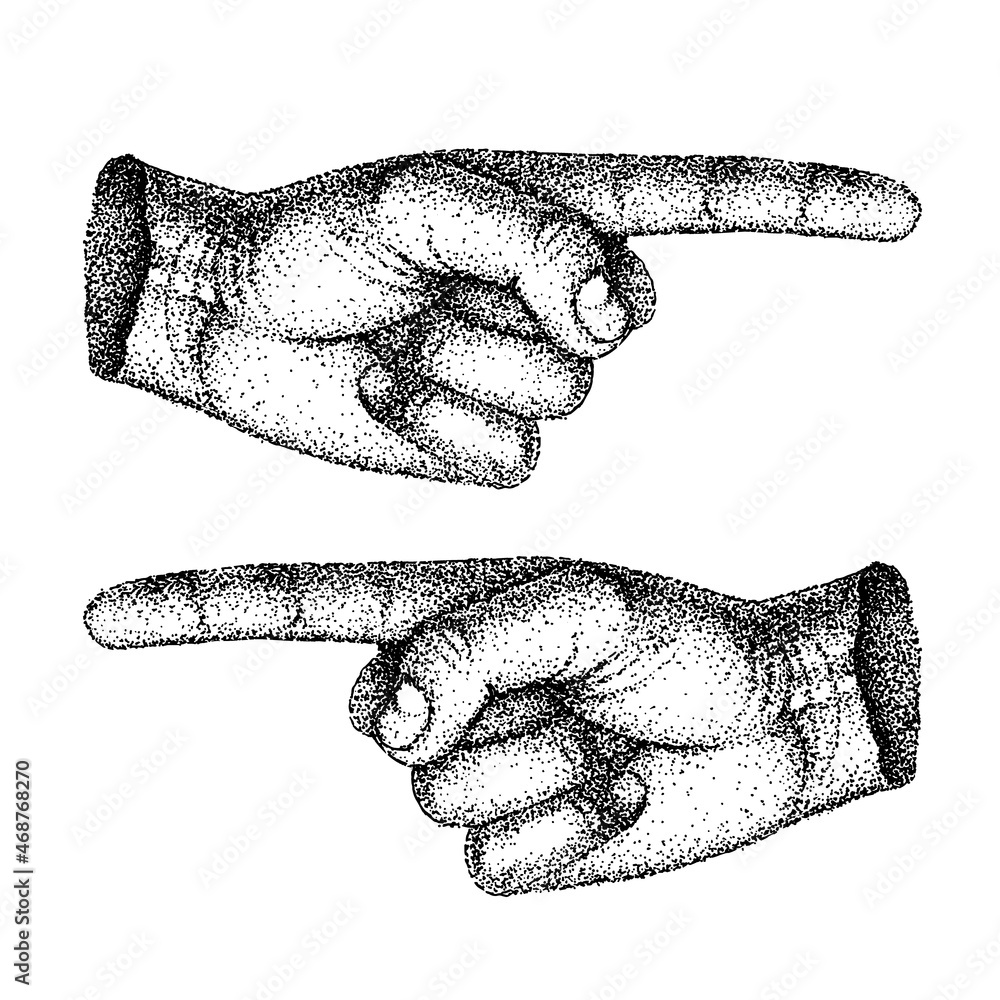 Hand Pointing Right Drawing
