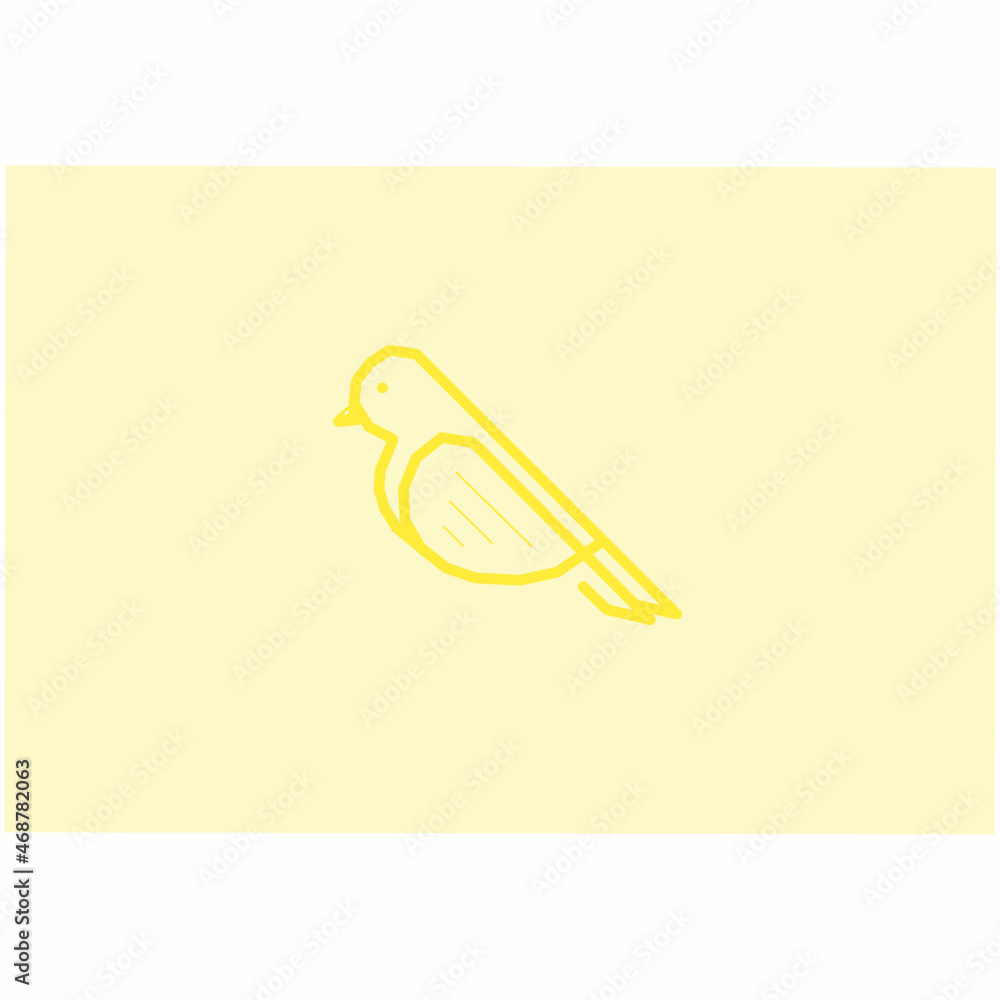 Vector illustration of a yellow bird, suitable for companies logo ...