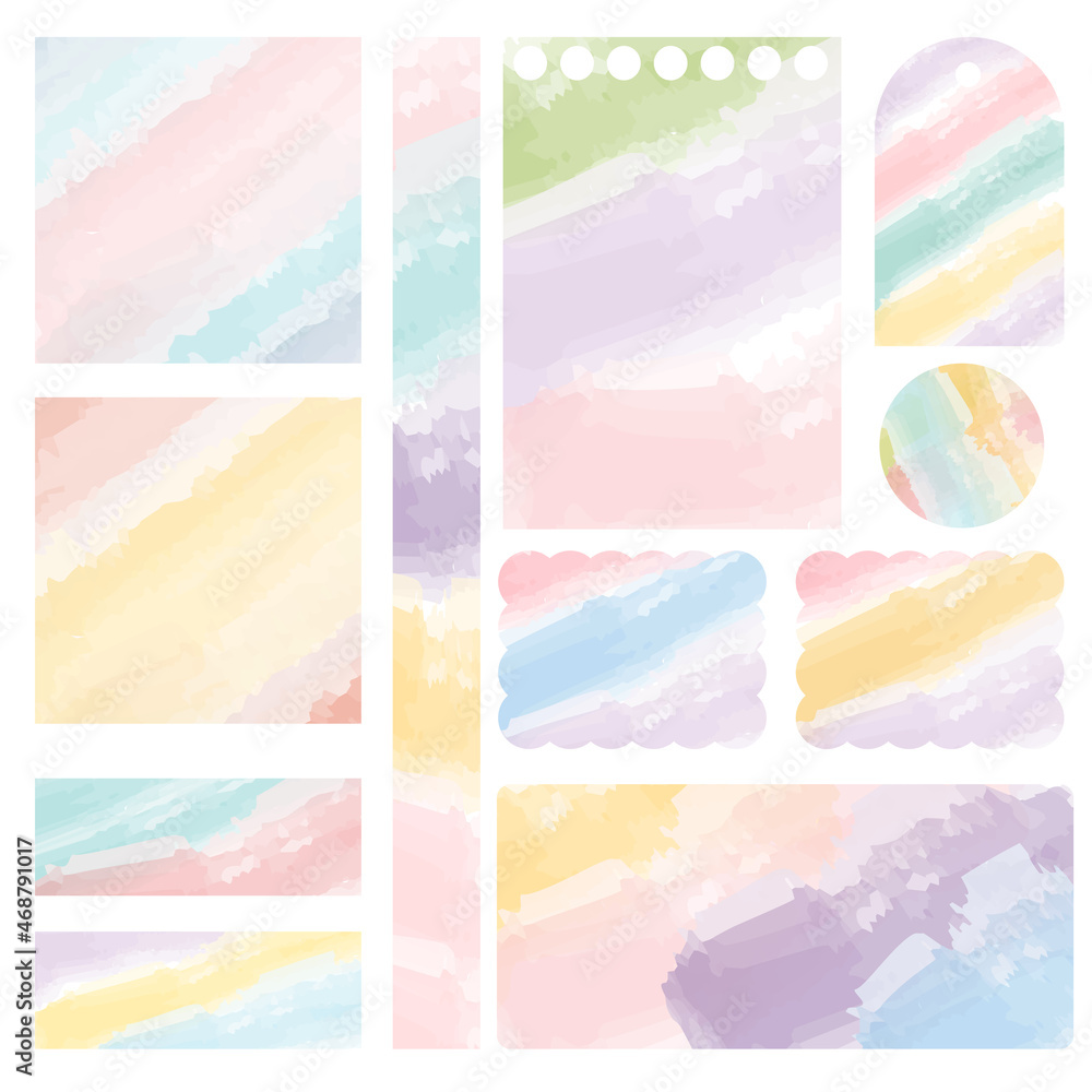 Watercolor sticky note set. Cute paper notes. Stationary set. Scrapbook ...