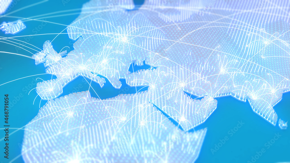 Communication through images 3d illustration, network world picture ...