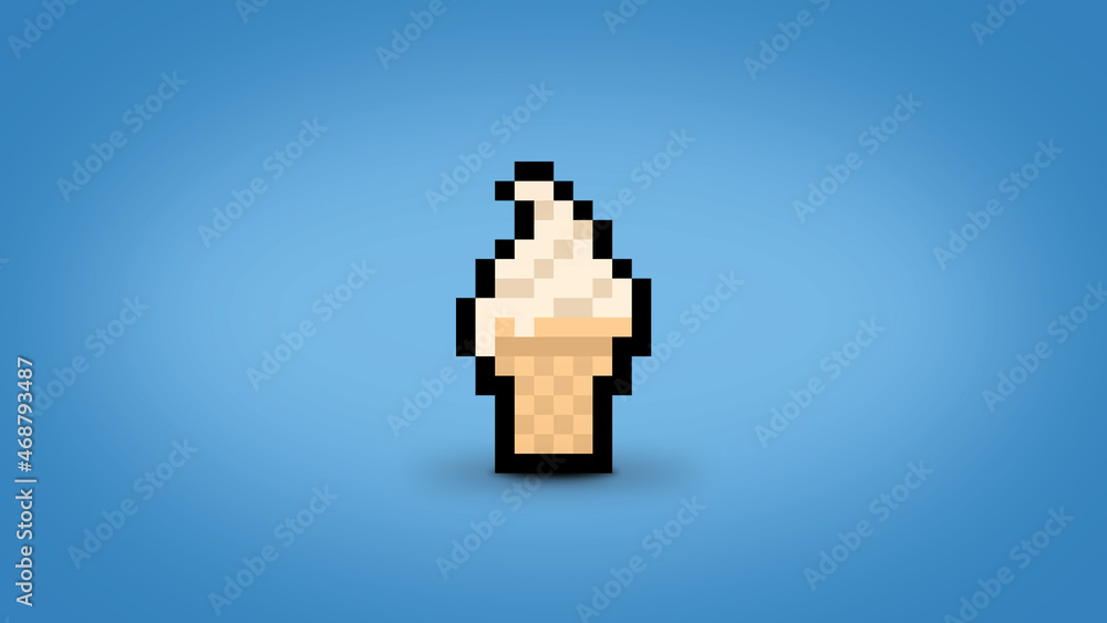 Pixel 8 bit soft serve ice cream wallpaper - high res 4K background ...