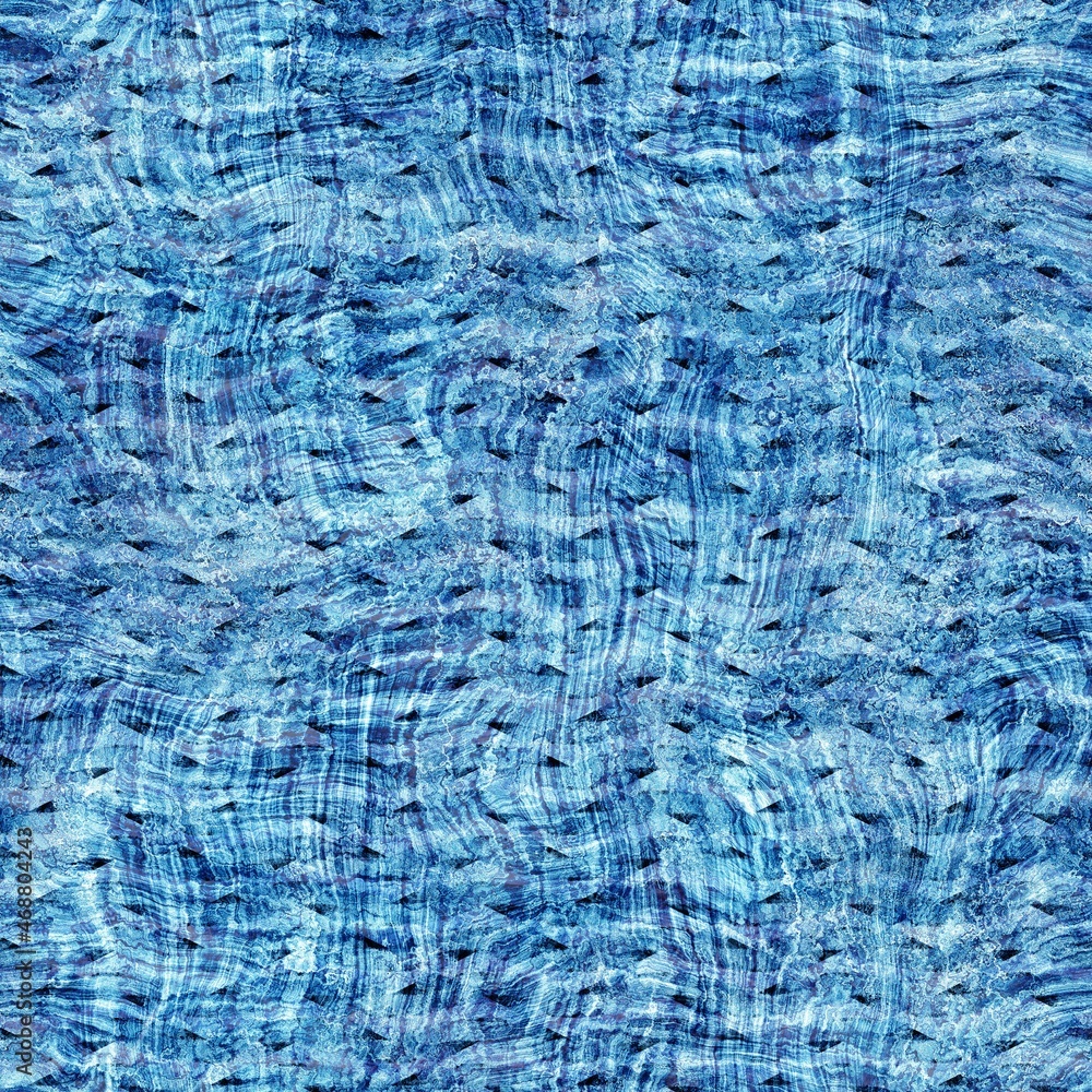 Seamless indigo block print texture on navy blue woven effect ...