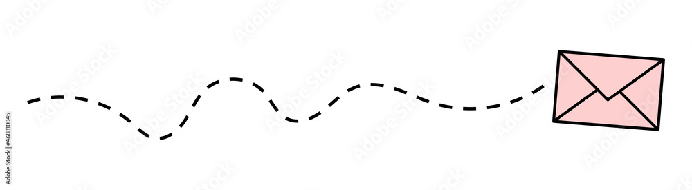 Envelope. Email. Dotted line envelope. Holiday invitation envelope ...