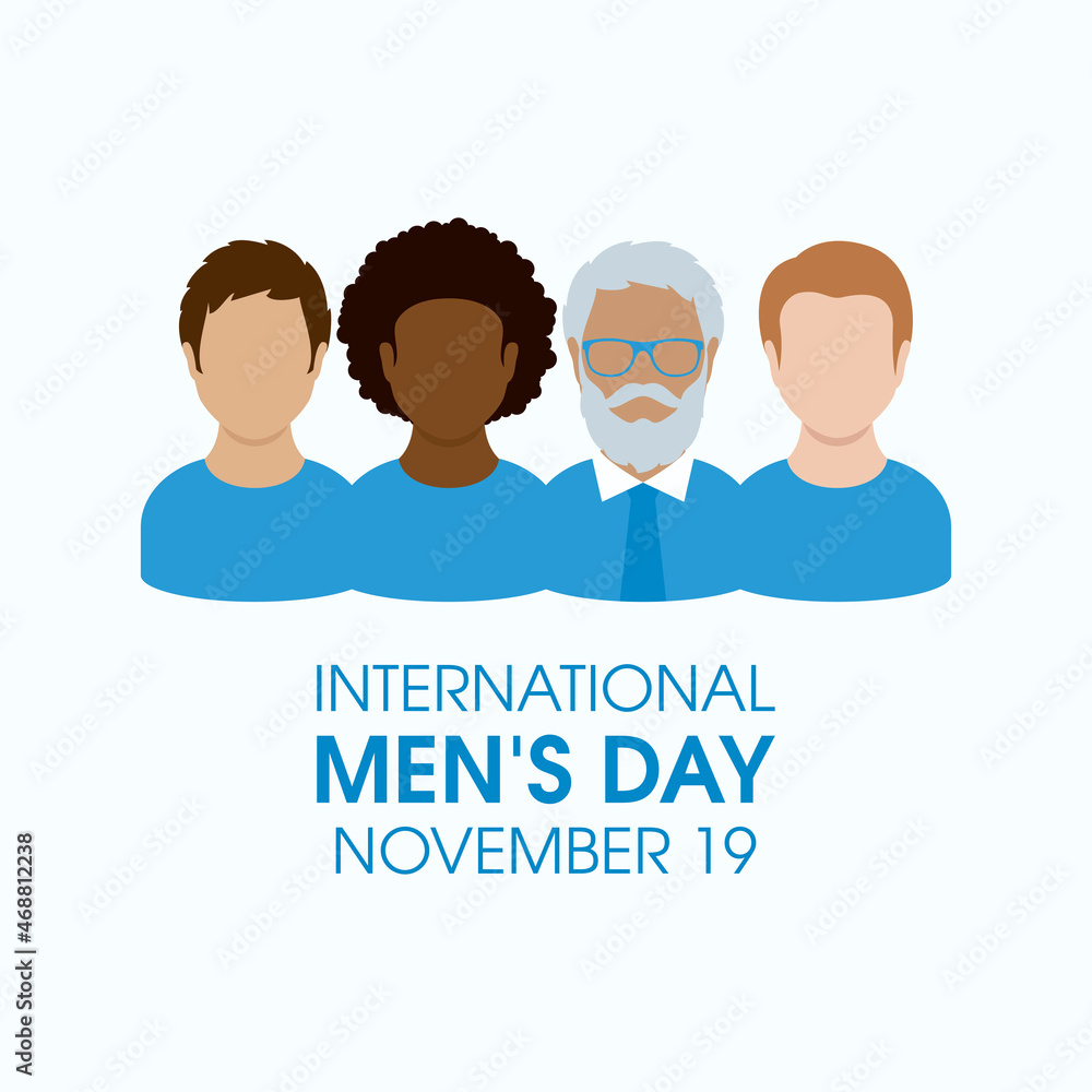 International Men’s Day vector. Male face avatar vector. Multicultural ...