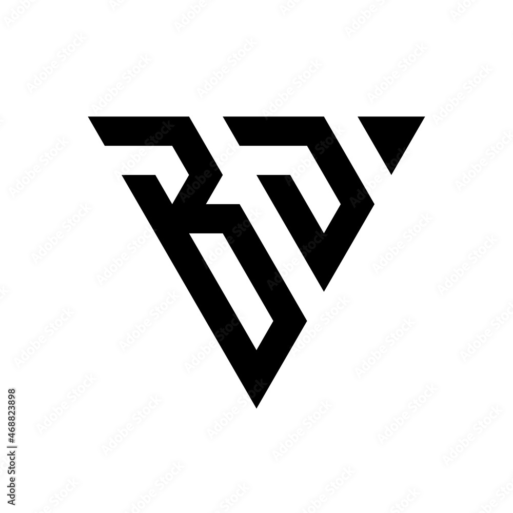 Letter BD triangle sharp monogram logo design Stock Vector | Adobe Stock