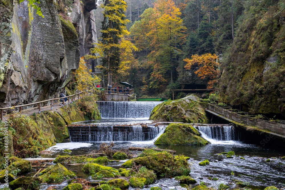 Edmundsklamm Elbsandsteingebirge böhmische Schweiz Stock Photo | Adobe ...