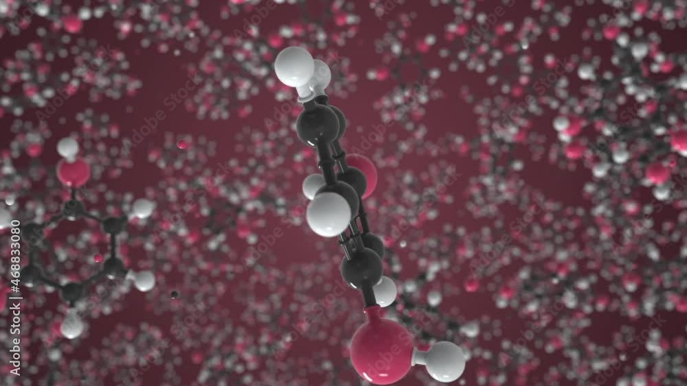 Molecule of resorcinol, isolated molecular model. Looping 3D animation ...