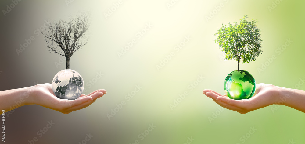 Earth Day or World Environment Day concept, Climate change and global ...