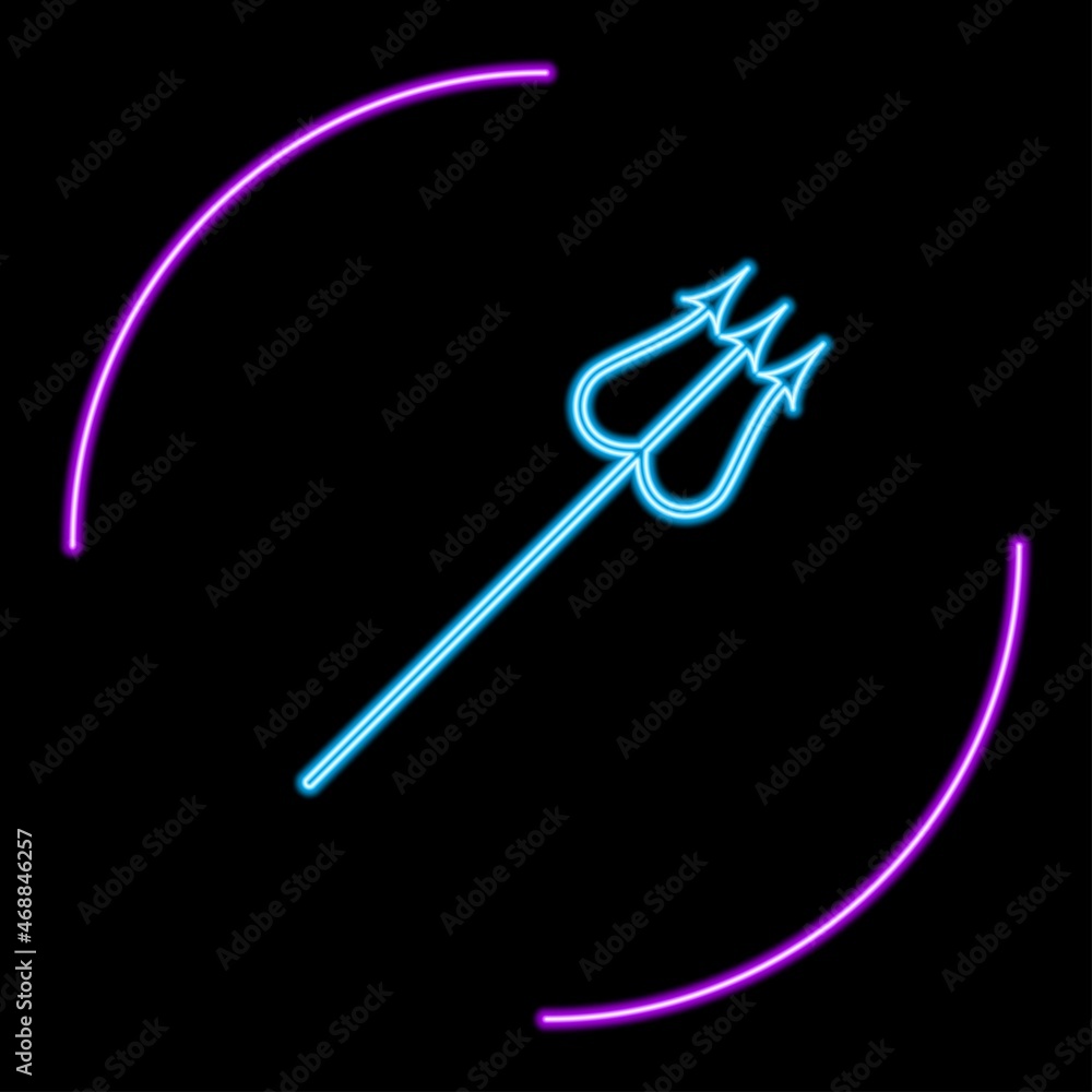 Trident neon sign, modern glowing banner design, colorful trend of ...