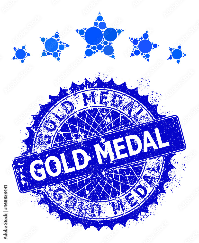 5 star rating vector composition of round dots in variable sizes and ...