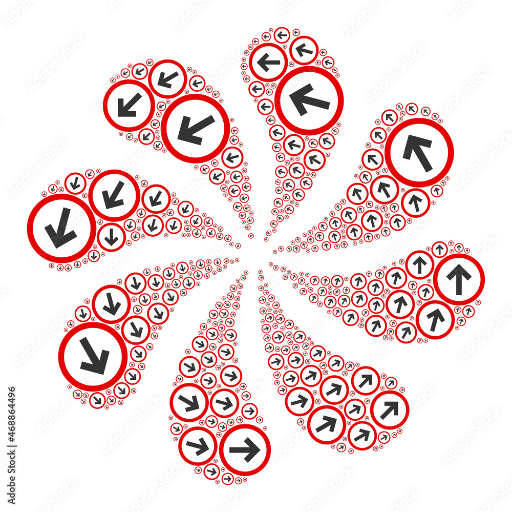 Vetor de CCW rotation rounded arrow icon rotation burst turbine ...
