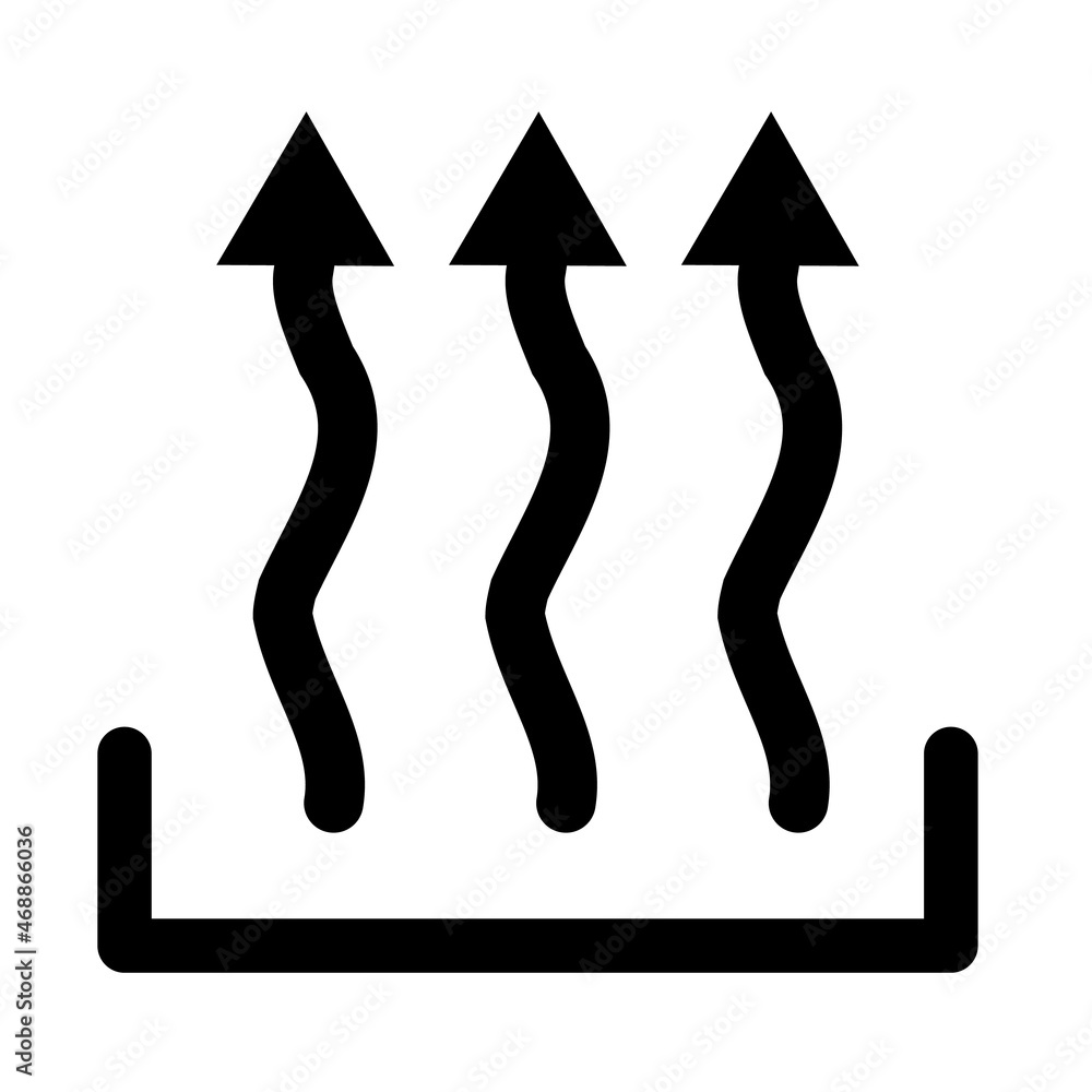 Heat icon three arrow up icon on white background. Warm up food sign ...