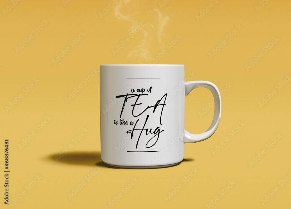 Foto de good morning tea cup quote A cup of tea is like a hug ...
