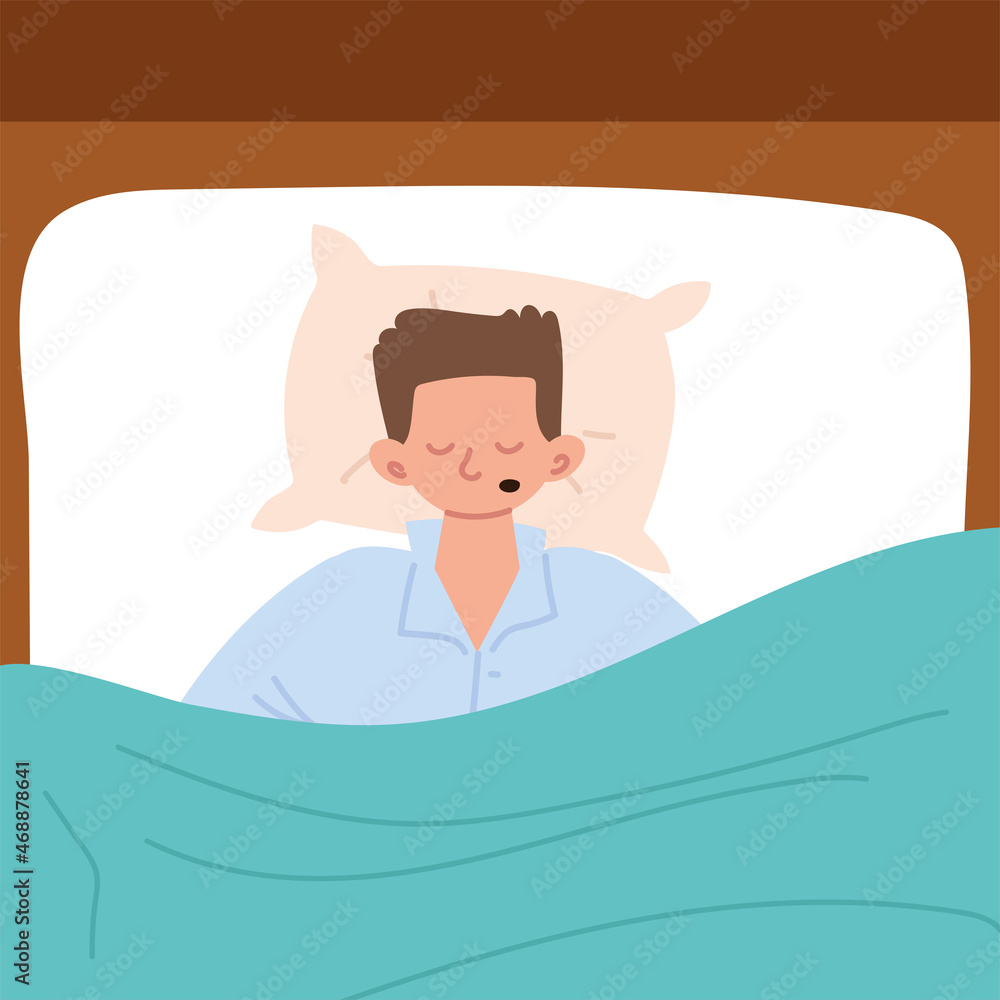 sleeping guy cartoon Stock Vector | Adobe Stock