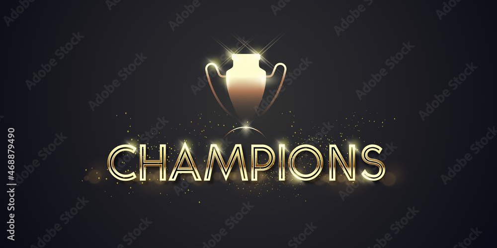 golden word champions vector illustration. Vector luxury golden words ...