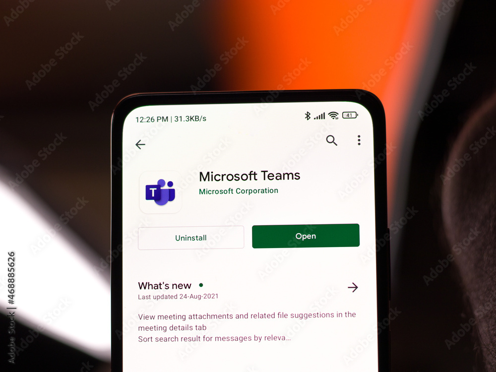 West Bangal, India - November 11, 2021 : Microsoft teams logo on phone ...